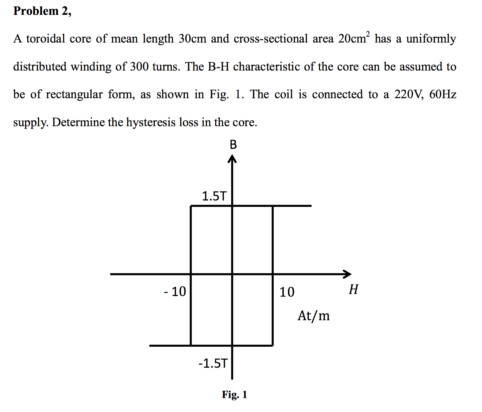 Solved Problem 2, A toroidal core of mean length 30cm and | Chegg.com