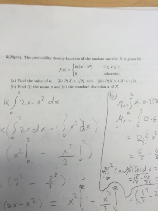 Solved The probability density function of the random | Chegg.com
