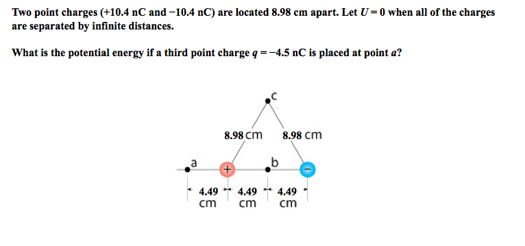 Solved For calculating potential energies I do the KQ1Q2/r | Chegg.com