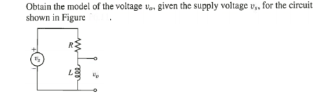 Solved Obtain the model of the voltage vo, given the supply | Chegg.com