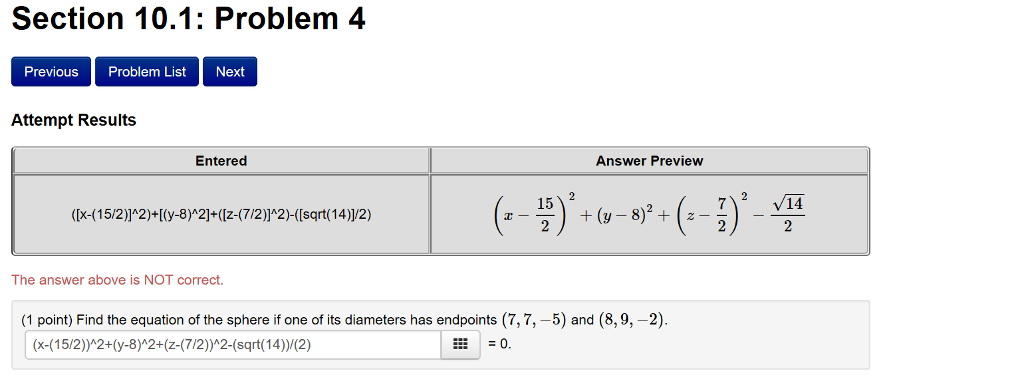 Solved Section 10.1: Problem Previous Problem ListNext | Chegg.com