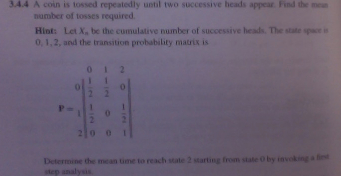 Solved A coin is tossed repeatedly until two successive head | Chegg.com