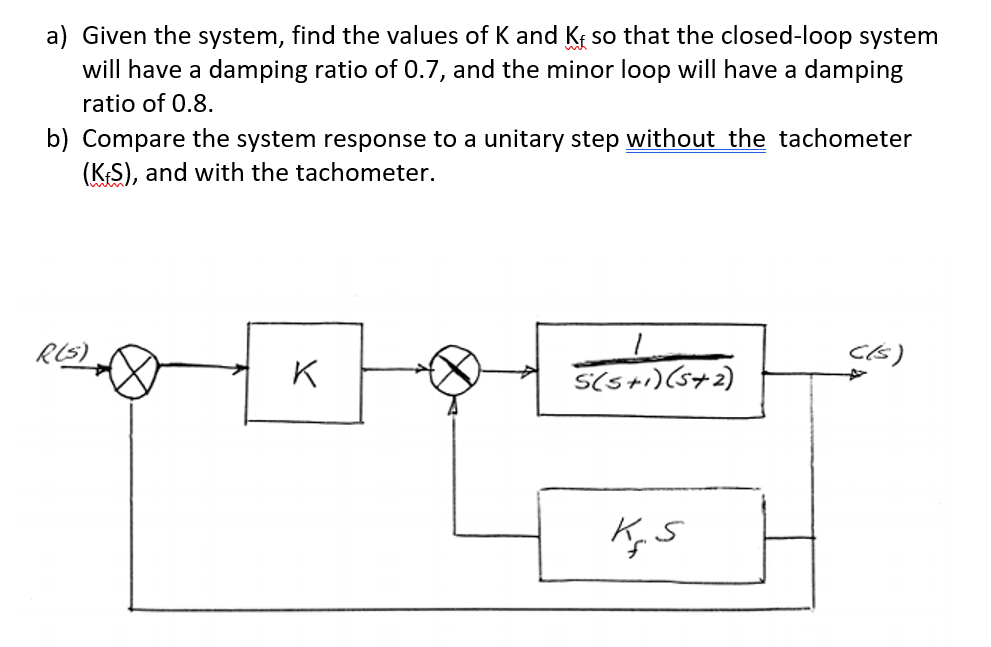 Solved a) Given the system, find the values of K and Kt so | Chegg.com