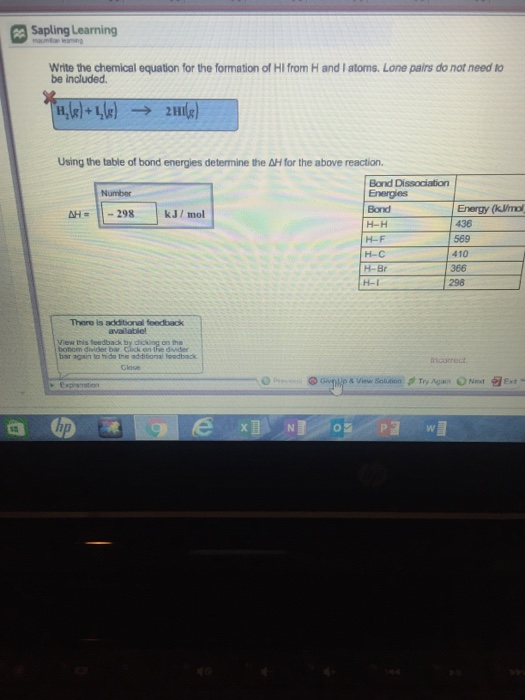Solved Write the chemical equation for the formation of HI | Chegg.com