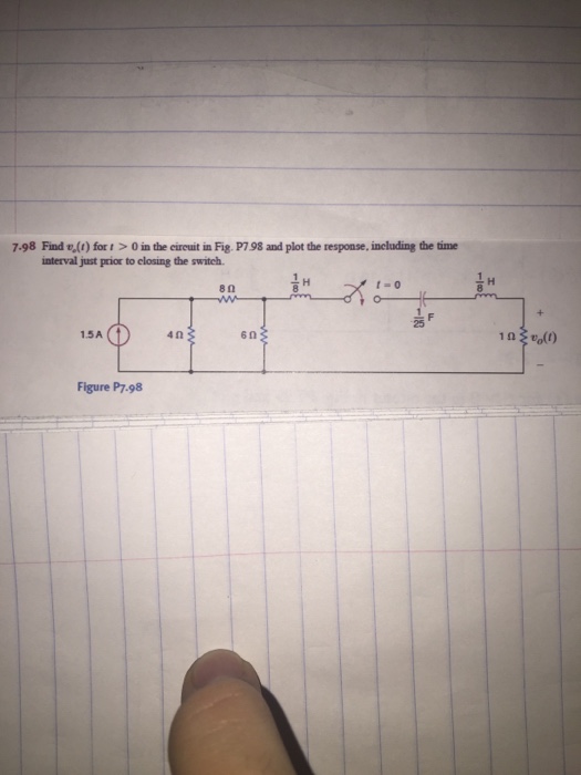 Solved Find Vo(t) for t > 0 in the circuit in fig P7.98 and | Chegg.com
