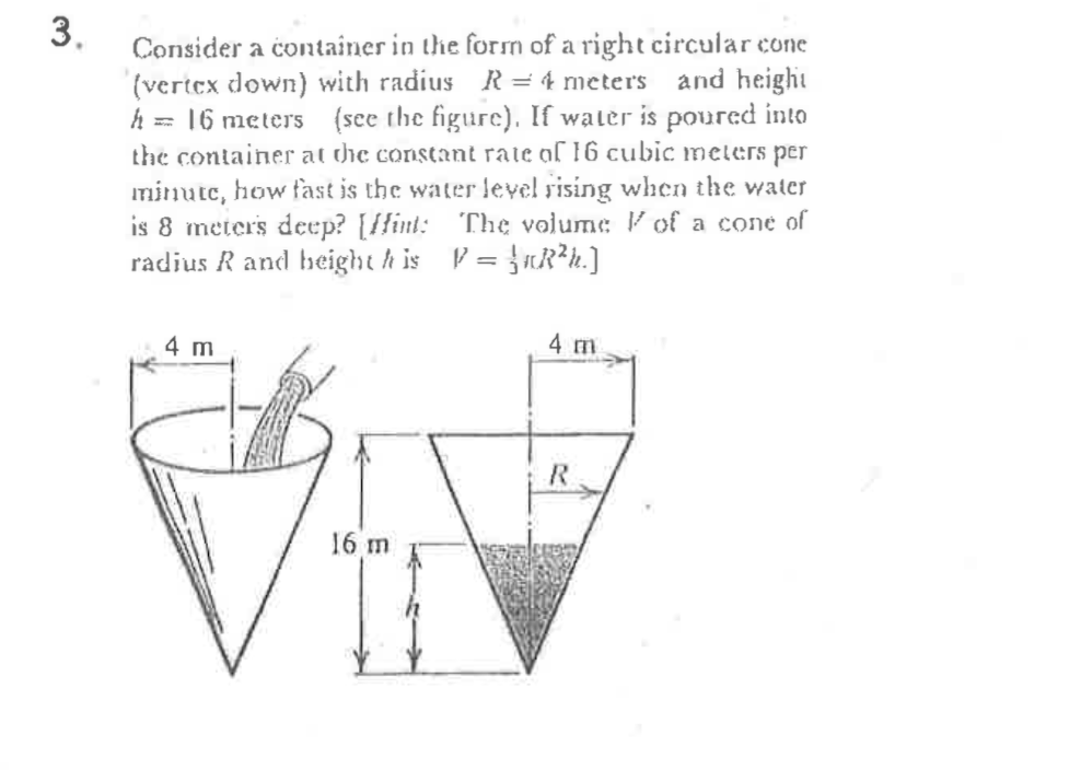 Solved Consider a container in the form of a right circular | Chegg.com