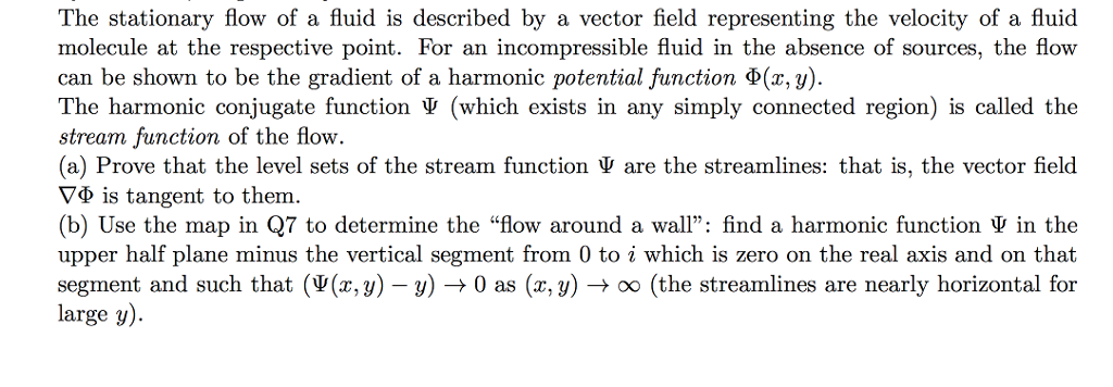The stationary flow of a fluid is described by a | Chegg.com