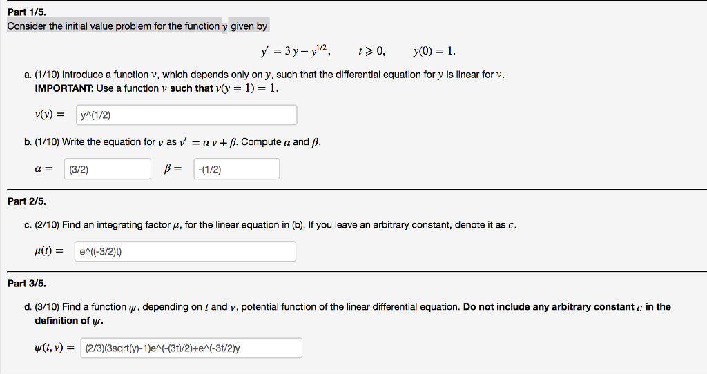 Solved Consider The Initial Value Problem For The Function Y 4431