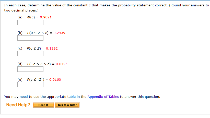 Solved In Each Case Determine The Value Of The Constant C