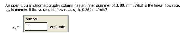 Solved An open tubular chromatography column has an inner | Chegg.com
