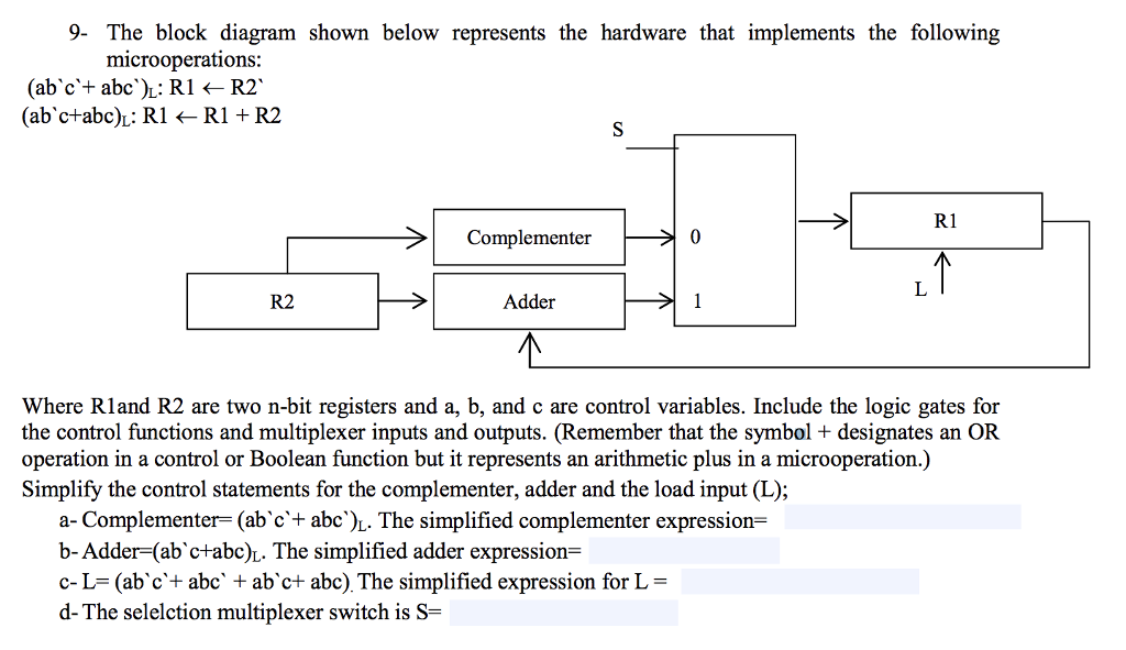 Solved 9 The Block Diagram Shown Below Represents The
