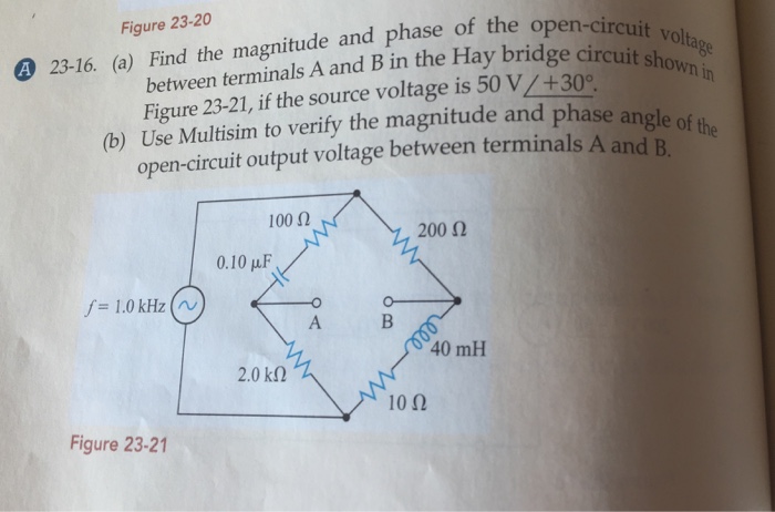 Solved (a) Find the magnitude and phase of the open-circuit | Chegg.com