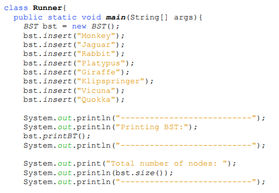 Solved class BTNode Object data; BTNode left; BTNode right, | Chegg.com