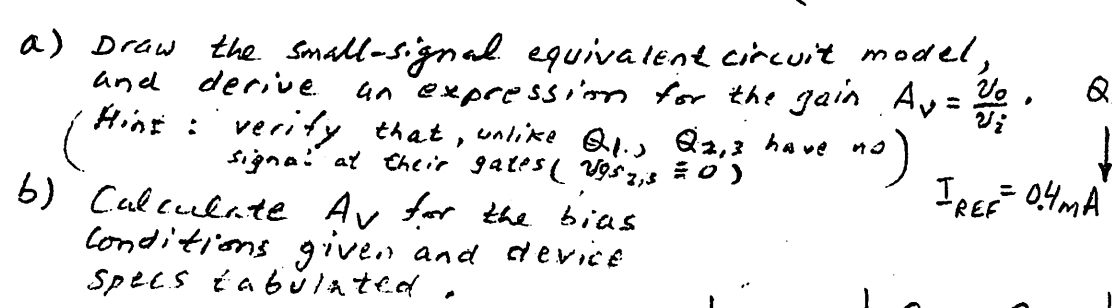 Draw the small ? signal equivalent circuit model and | Chegg.com
