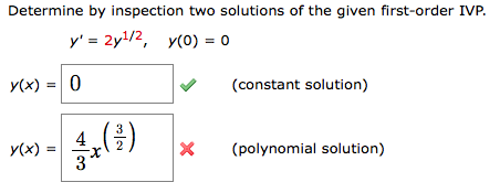 Solved Determine by inspection two solutions of the given | Chegg.com
