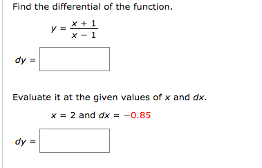 Solved Find the differential of the function. y = x + 1/x - | Chegg.com
