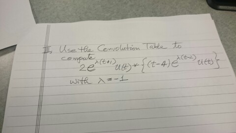 Solved Use the convolution Table to compute 2e^lambda(t + | Chegg.com
