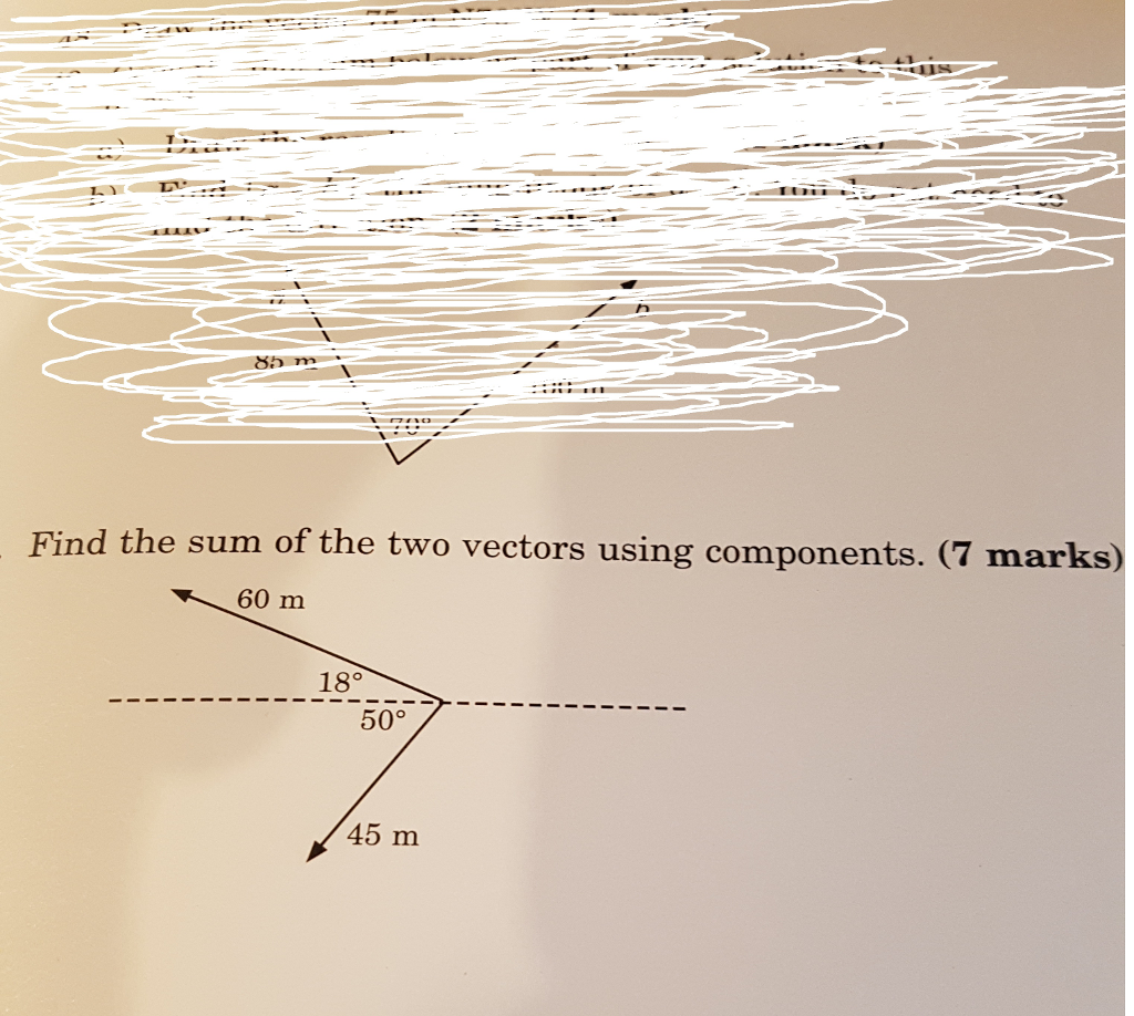 Solved Find the sum of the two vectors using components. (7 | Chegg.com