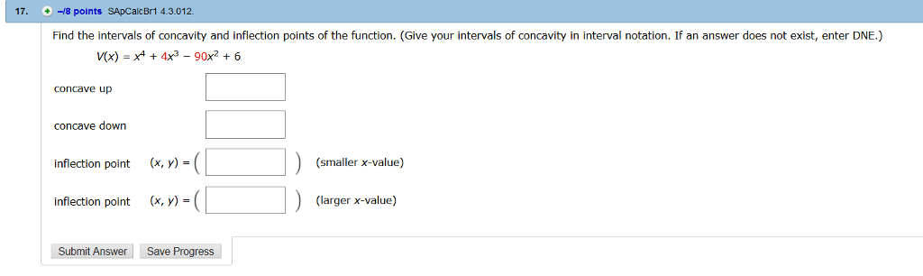 Solved Find the intervals of concavity and inflection points | Chegg.com