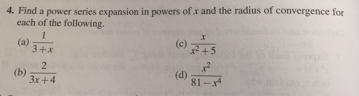 Solved Find a power series expansion in powers of x and the | Chegg.com