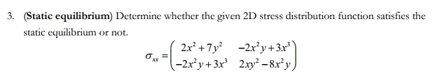 Solved (Static equilibrium) Determine whether the given 2D | Chegg.com