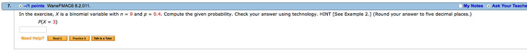 Solved In the exercise, X is a binomial variable with n = 9 | Chegg.com