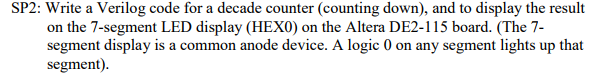 Solved SP2: Write a Verilog code for a decade counter | Chegg.com
