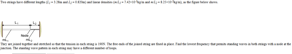 Solved Two strings have different lengths L1 328m and L2-0 | Chegg.com