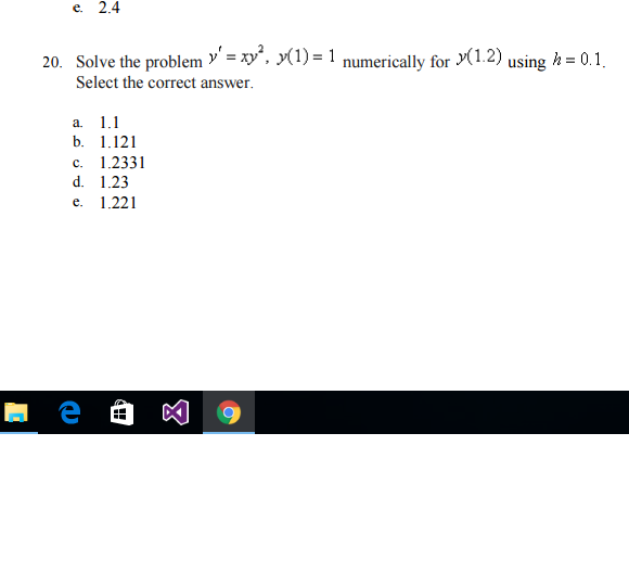 Solved Solve the problem y' = xy^2, y(1) = 1 numerically for | Chegg.com