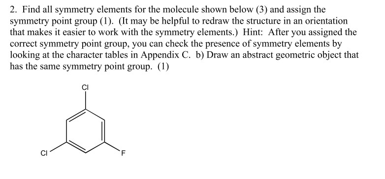 Solved Find all symmetry elements for the molecule shown | Chegg.com