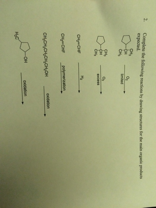 Solved Complete the following reactions by drawing | Chegg.com