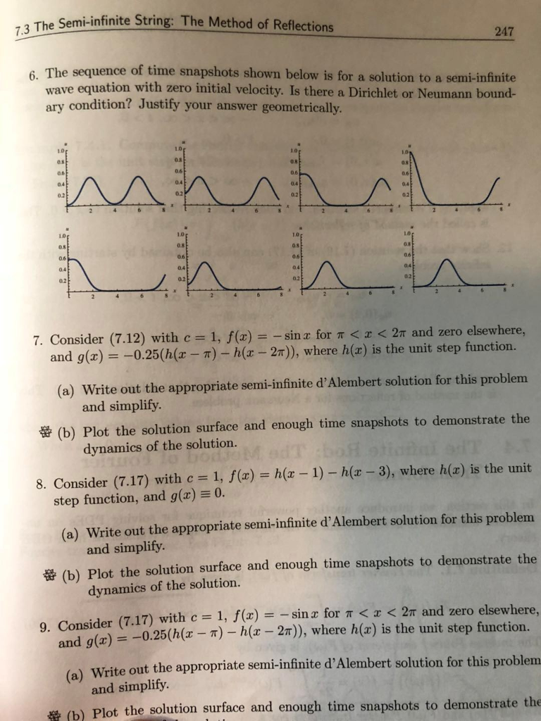 e Semi-infinite String: The Method of Reflections 7 3 | Chegg.com