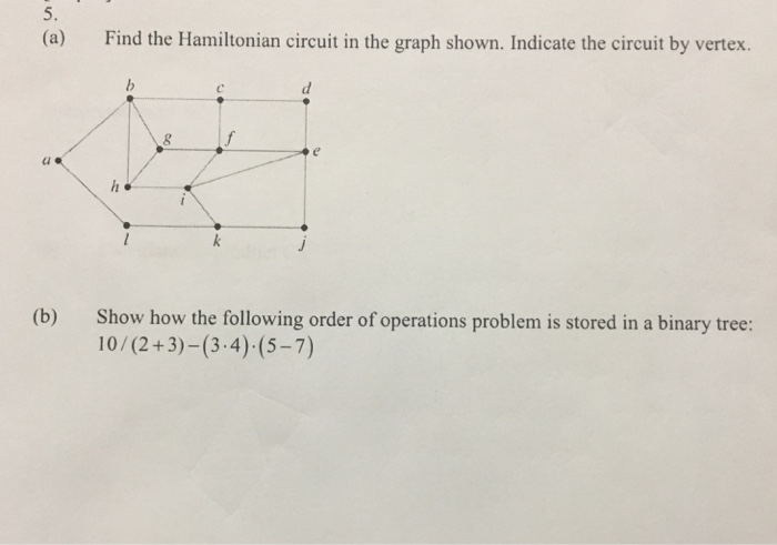 Solved Find The Hamiltonian Circuit In The Graph Shown 
