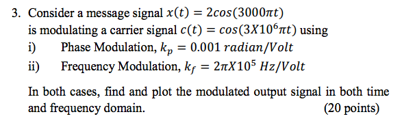 Solved In both cases, find and plot the modulated output | Chegg.com