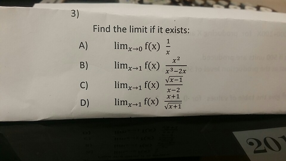 Solved Find the limit if it exists: lim_x rightarrow 0 f(x) | Chegg.com