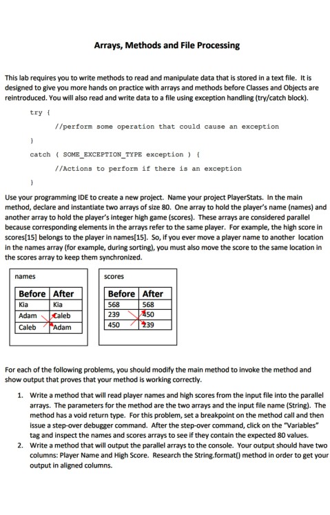 Solved Arrays, Methods and File Processing This lab requires | Chegg.com