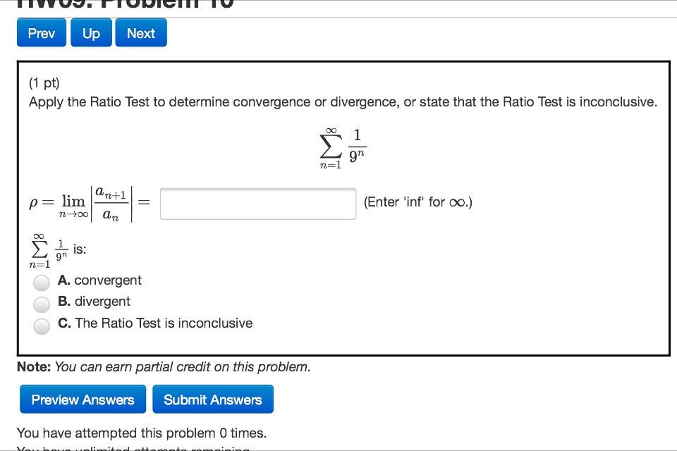 Solved Apply the Ratio Test to determine convergence or | Chegg.com