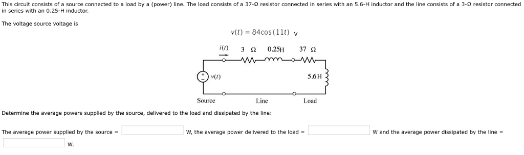 Solved This circuit consists of a source connected to a load | Chegg.com