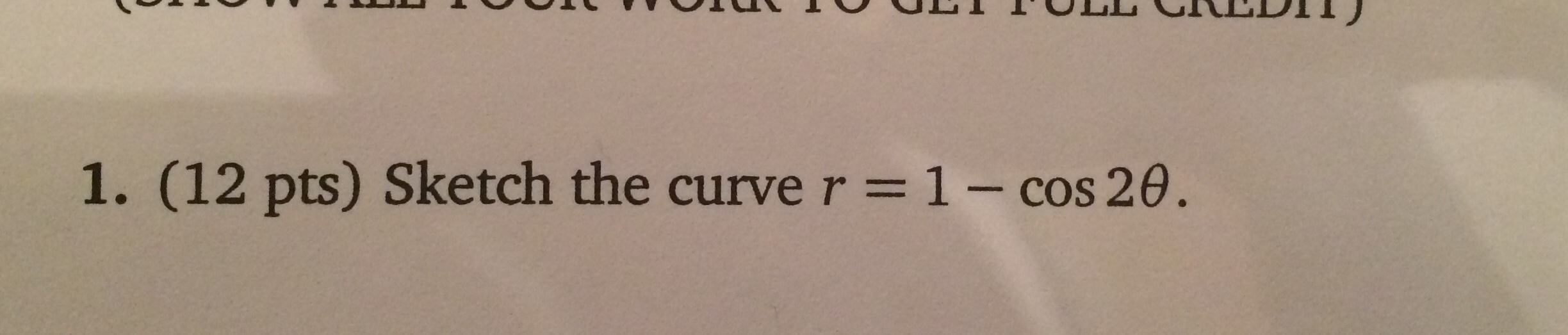 Solved Sketch the curve r =1 cos 2 theta . | Chegg.com