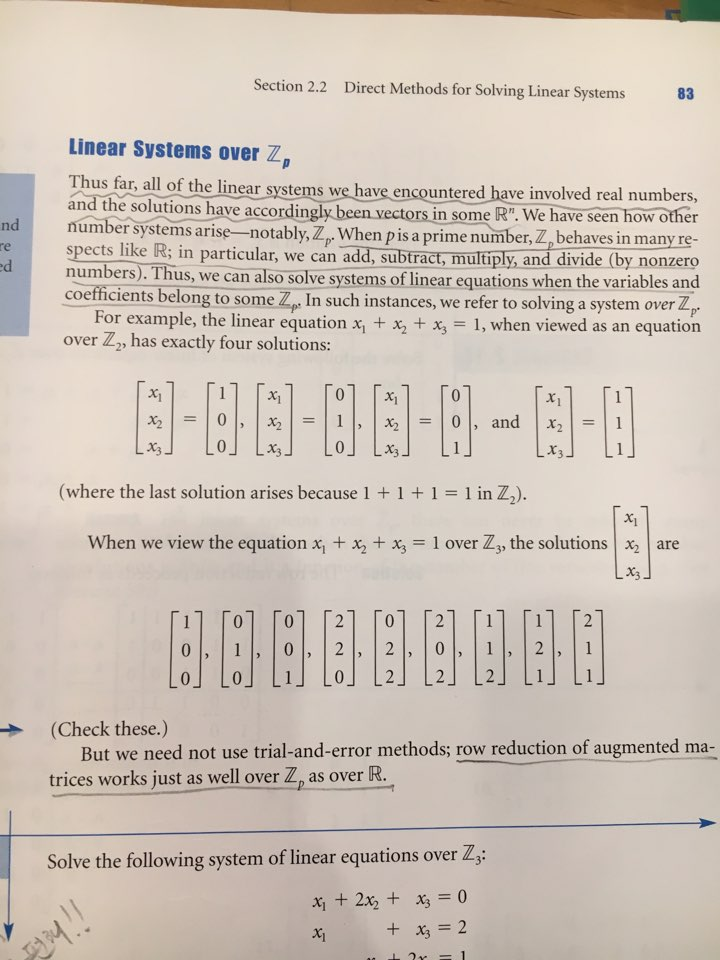 Solved There are examples of equations over Z2 and Z3 in | Chegg.com