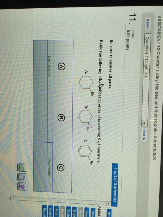 Solved Be sure to answer all parts. Rank the following alkyl | Chegg.com