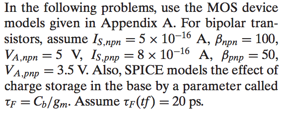In the following problems, use the MOS device models | Chegg.com