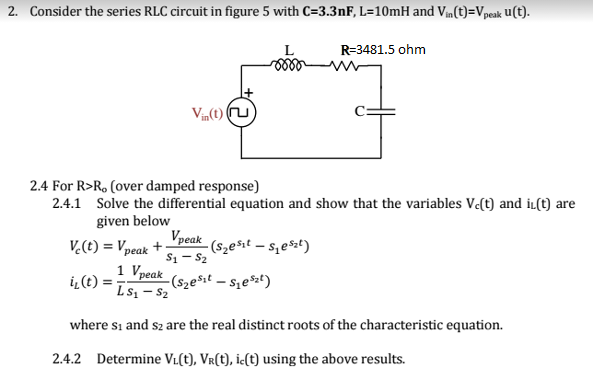 Solved Consider the series RLC circuit in figure 5 with C = | Chegg.com