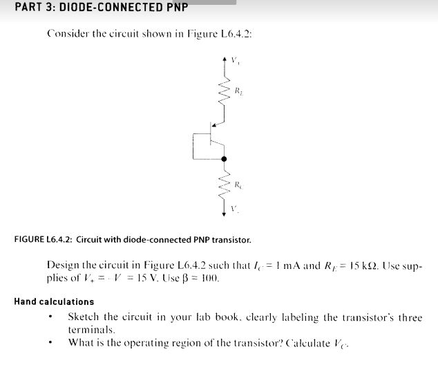 Solved PART 3: DIODE-CONNECTED PNP Consider the shown in | Chegg.com
