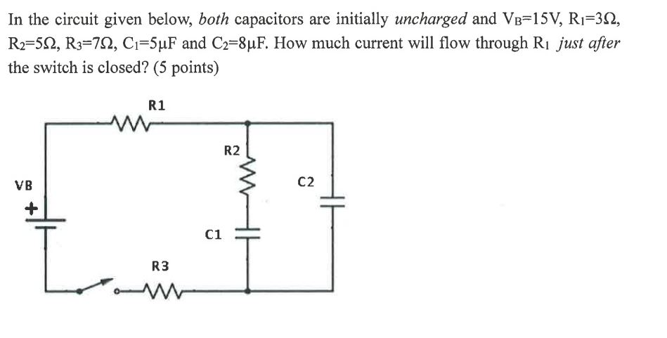 Solved In the circuit given below, both capacitors are | Chegg.com