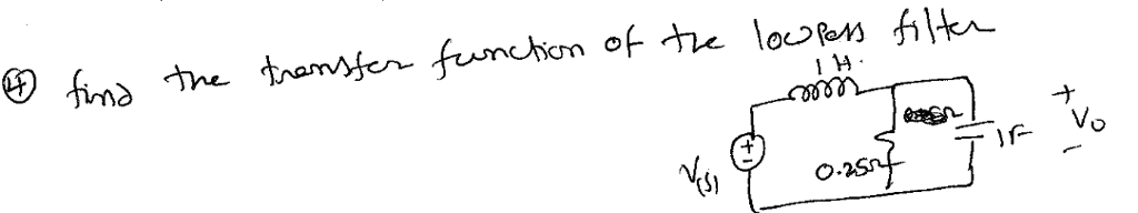 Solved Find the transfer function of the lowpass filter | Chegg.com