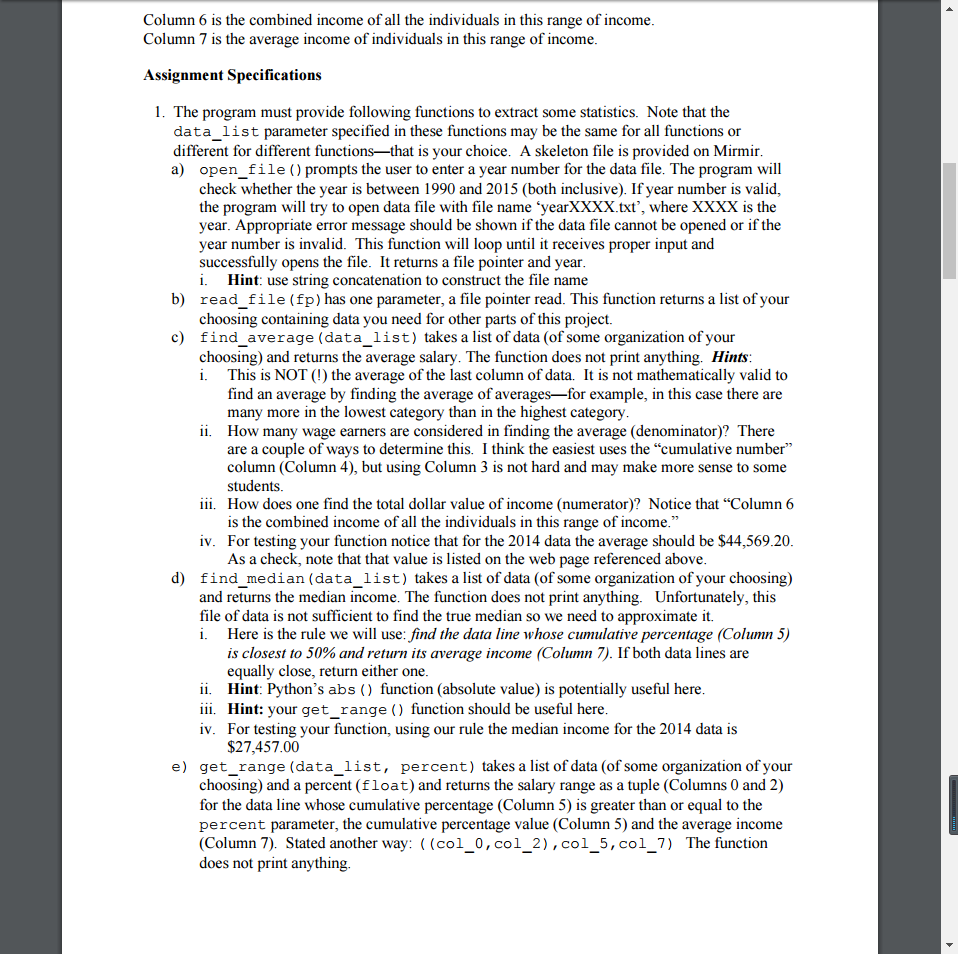 Solved Summer 2017 CSE 231 Computer Project #4 (6/7/2017 | Chegg.com