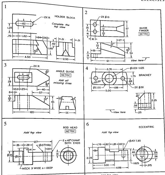 Solved 2 HOLDER BLOCK 2x 613 Complete the top view GUIDE | Chegg.com