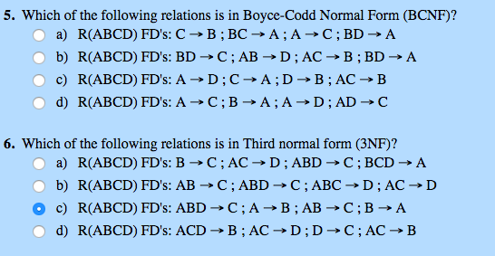 Solved 5. Which of the following relations is in Boyce-Codd | Chegg.com