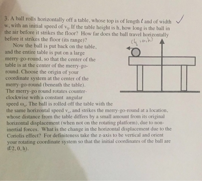Solved A ball rolls horizontally off a table, whose top is | Chegg.com